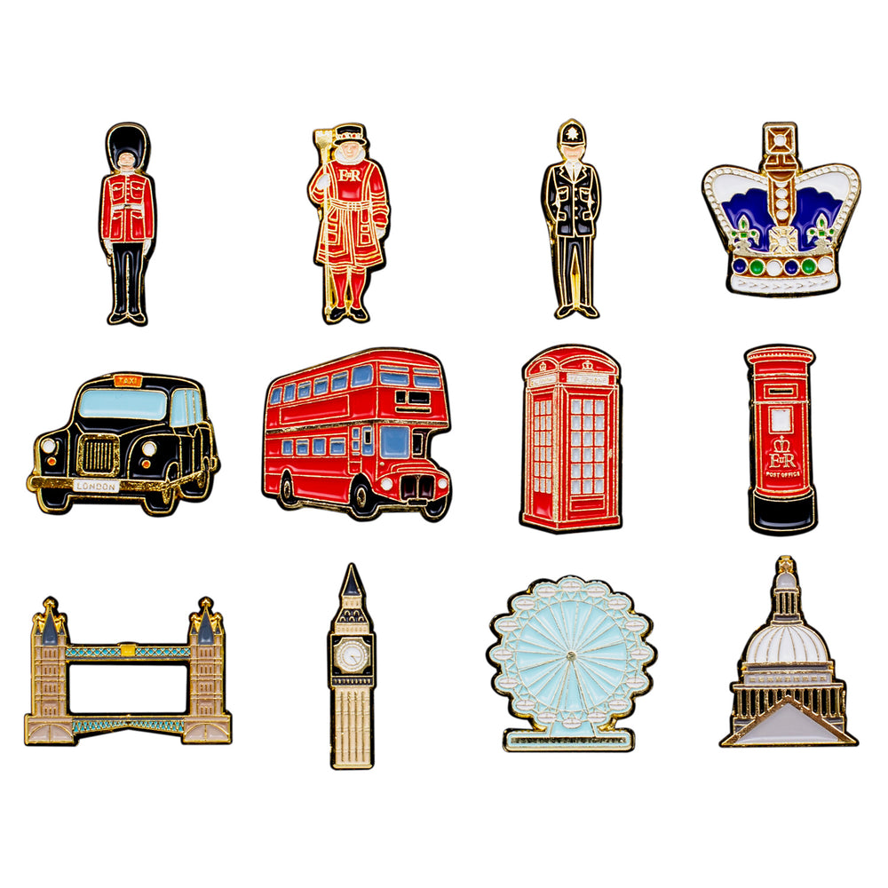 London Premium Enamel Pin Badge Set