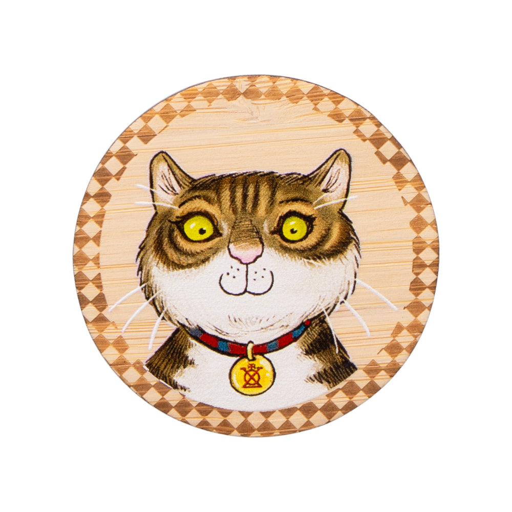 The Tower Bridge Cat Wooden Magnet - Head