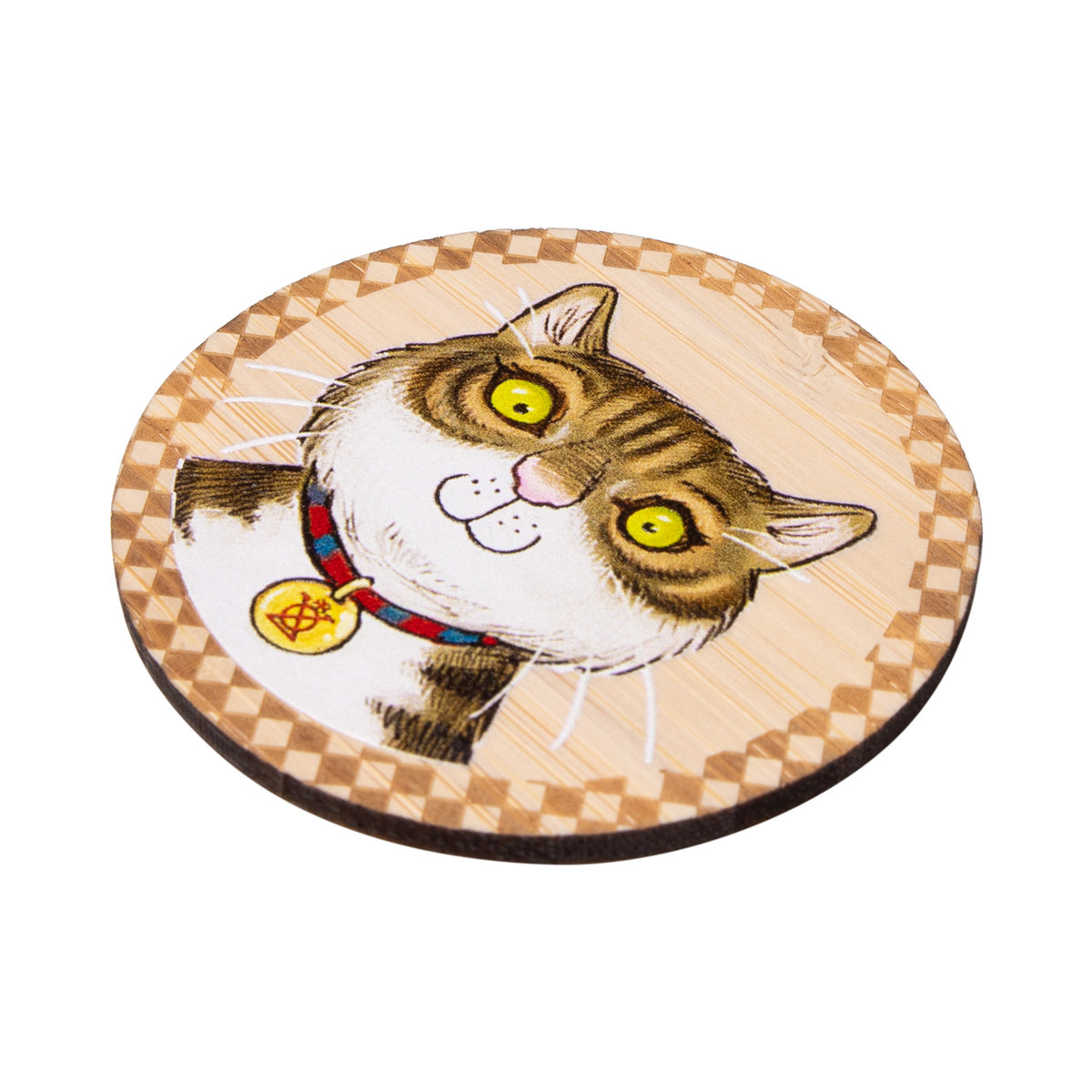 The Tower Bridge Cat Wooden Magnet - Head