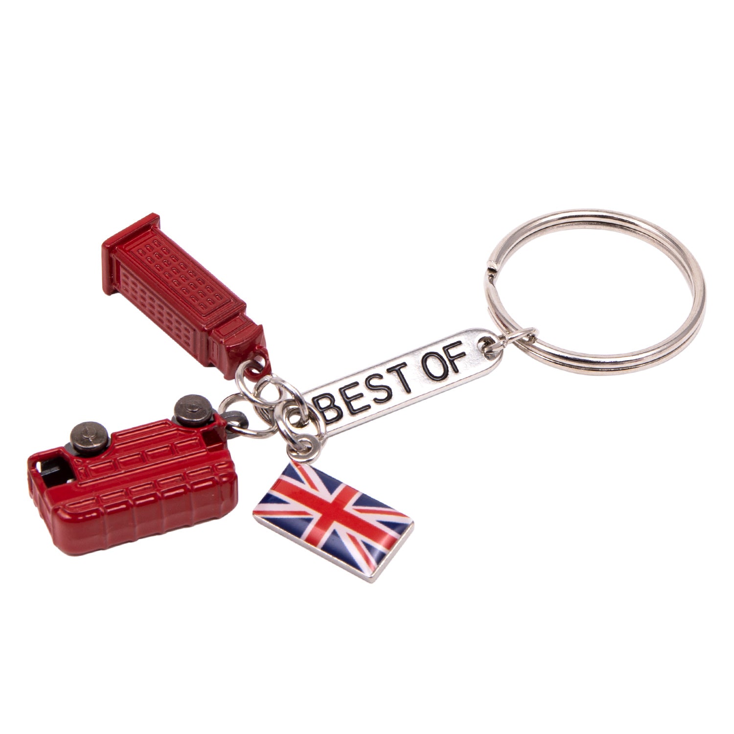 London Souvenir Keyring – Bus, Phone Box & Union Jack