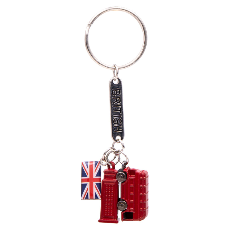 London Souvenir Keyring – Bus, Phone Box & Union Jack
