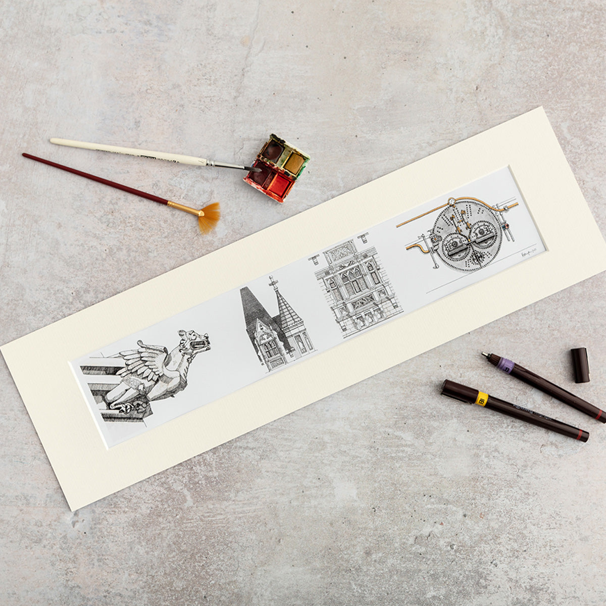 Katherine Jones Tower Bridge Architectural Details Print - 20 x 6 Inch