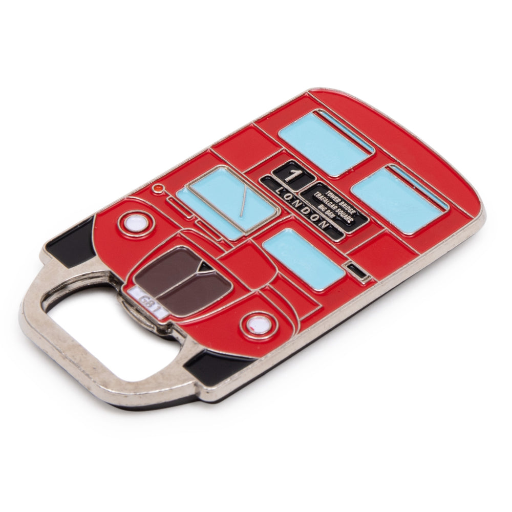 Red Bus Bottle Opener Fridge Magnet