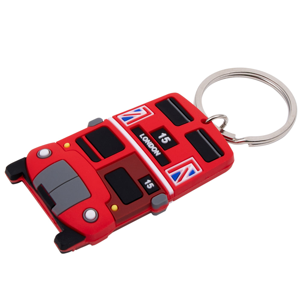 Red Bus Rubber Keyring